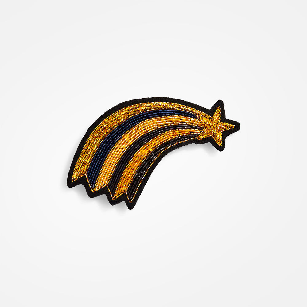 Gold Shooting Star Hand Embroidered Brooch – Caroline Gardner